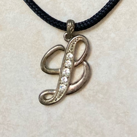 Jewelry | Brand New Silver Cursive Upper Letter B Diamond Necklace ...